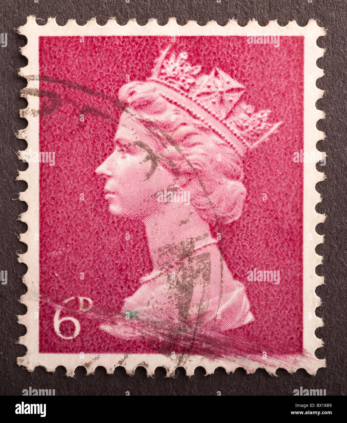 United Kingdom Postage Stamp 6d, Machin Stock Photo - Alamy