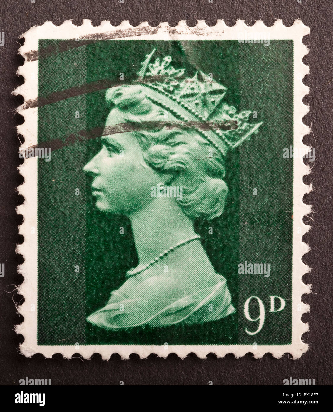 United Kingdom Postage Stamp 9d, Machin Stock Photo - Alamy