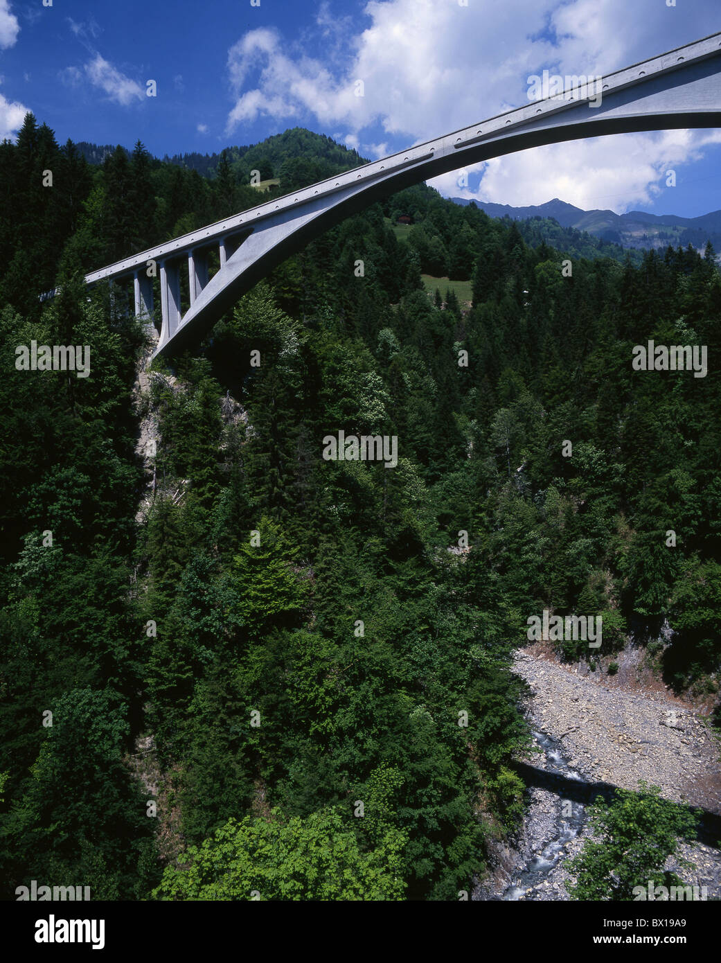 Alps bridge canton connection Grisons Graubunden monument mountains ...