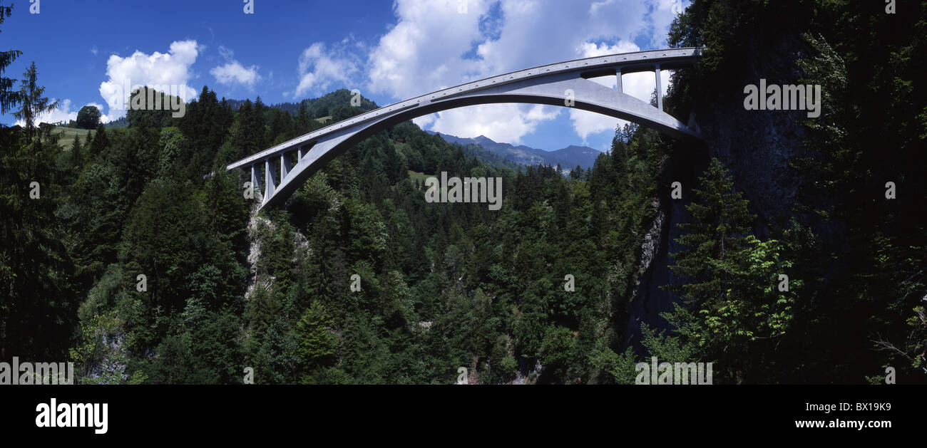 Alps bridge canton connection Grisons Graubunden monument mountains ...