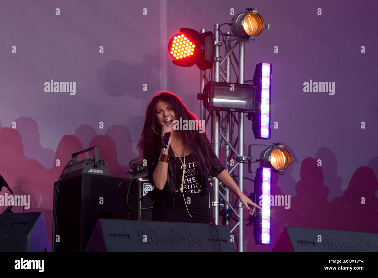 Female Ukrainian pop singer during a concert at Independence Square in ...