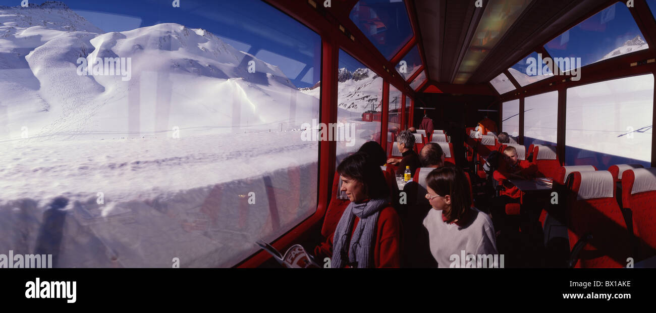 Alps carriage Glacier Express Matterhorn Gotthard Railway Grisons ...