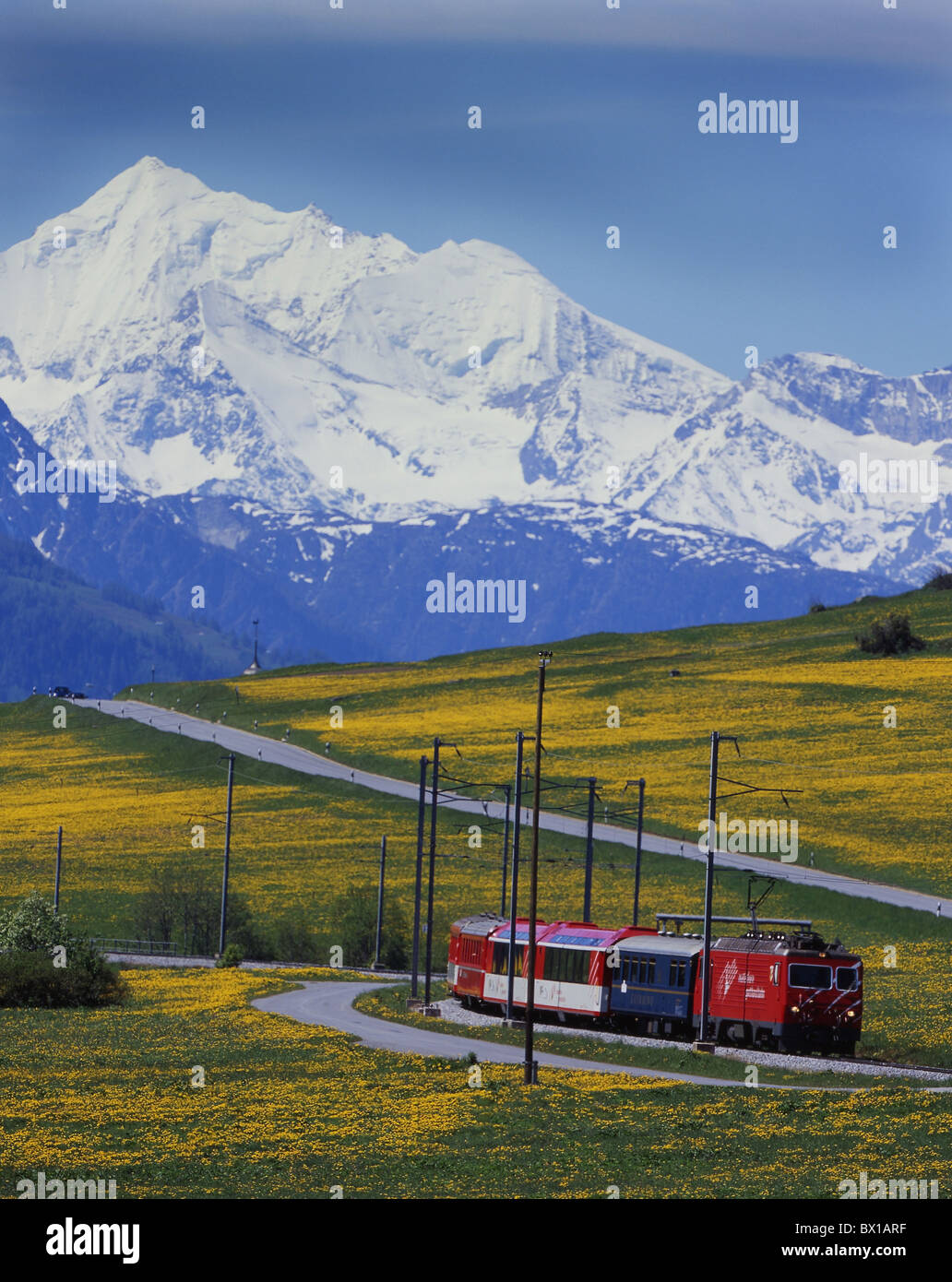 Alps Canton Valais Glacier express Furka Oberalp Glacier Gotthard Matterhorn Railway Goms ...