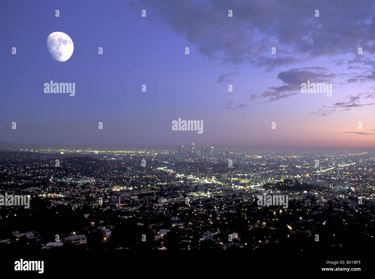 California Los Angeles USA America United States night city overview ...