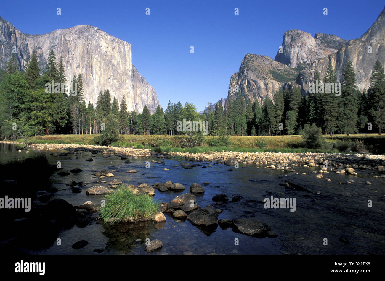 California Merced River river landscape mountains North America USA ...