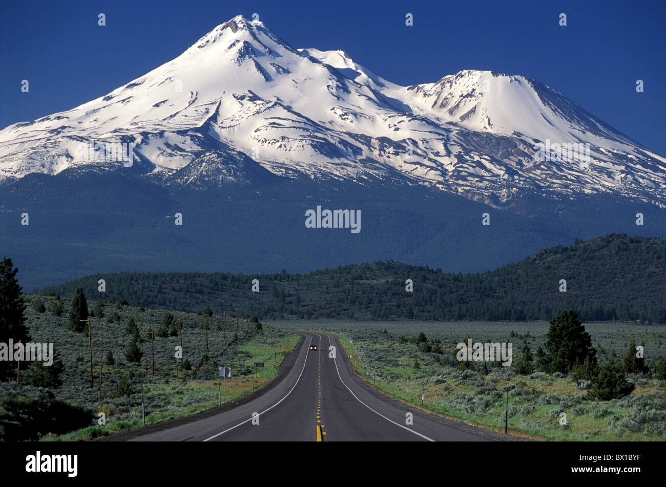 California Mount Shasta Highway 97 near town Mount Shasta USA America ...