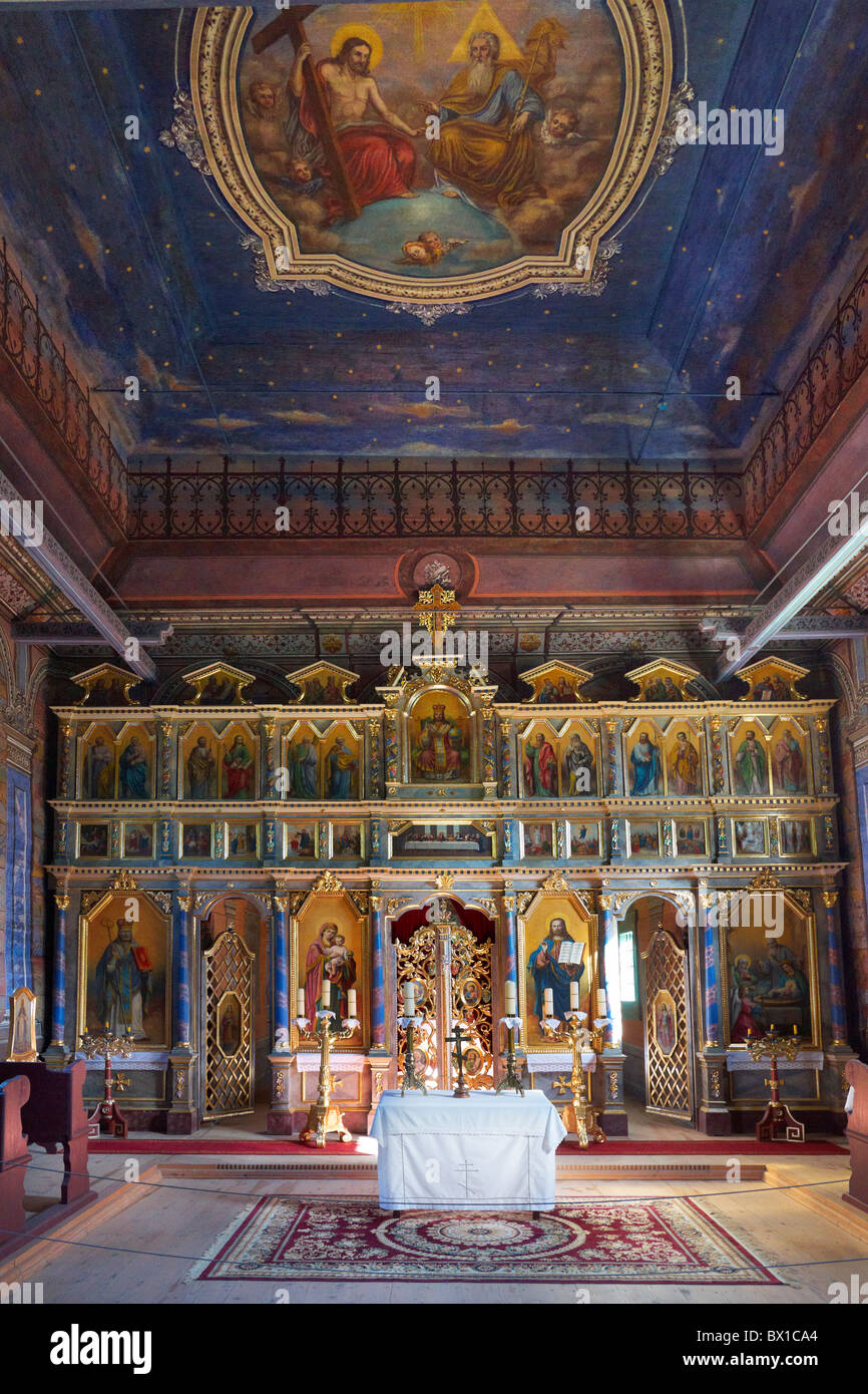 Sanok - open-air museum of wooden buildings, interior old Orthodox ...