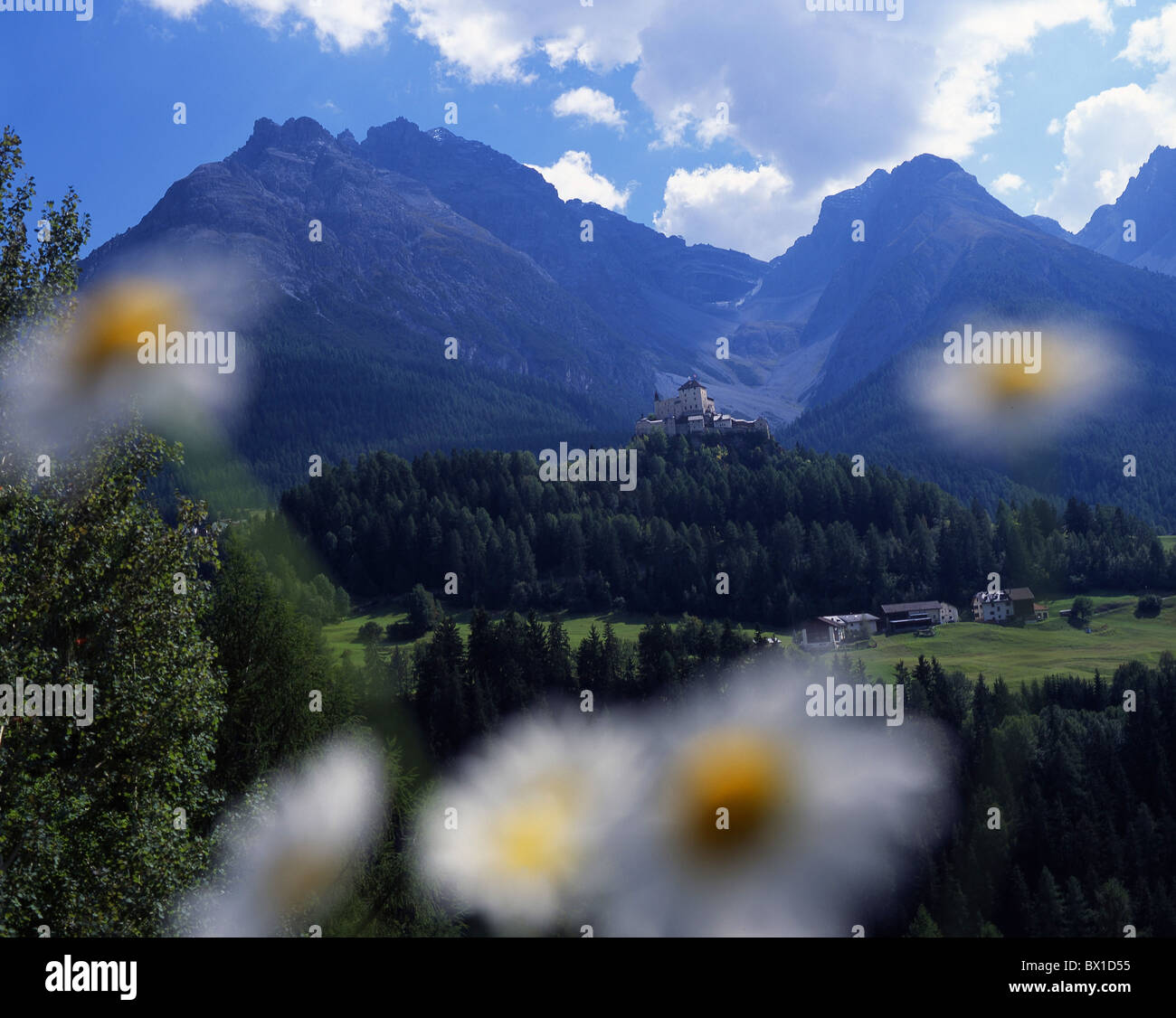 Castle Tarasp Switzerland Europe Grisons Graubunden Lower Engadine ...