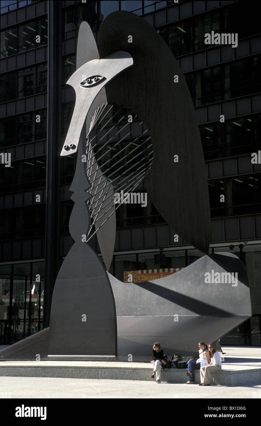 Chicago Dearborn Street Washington Street Downtown Illinois Picasso ...