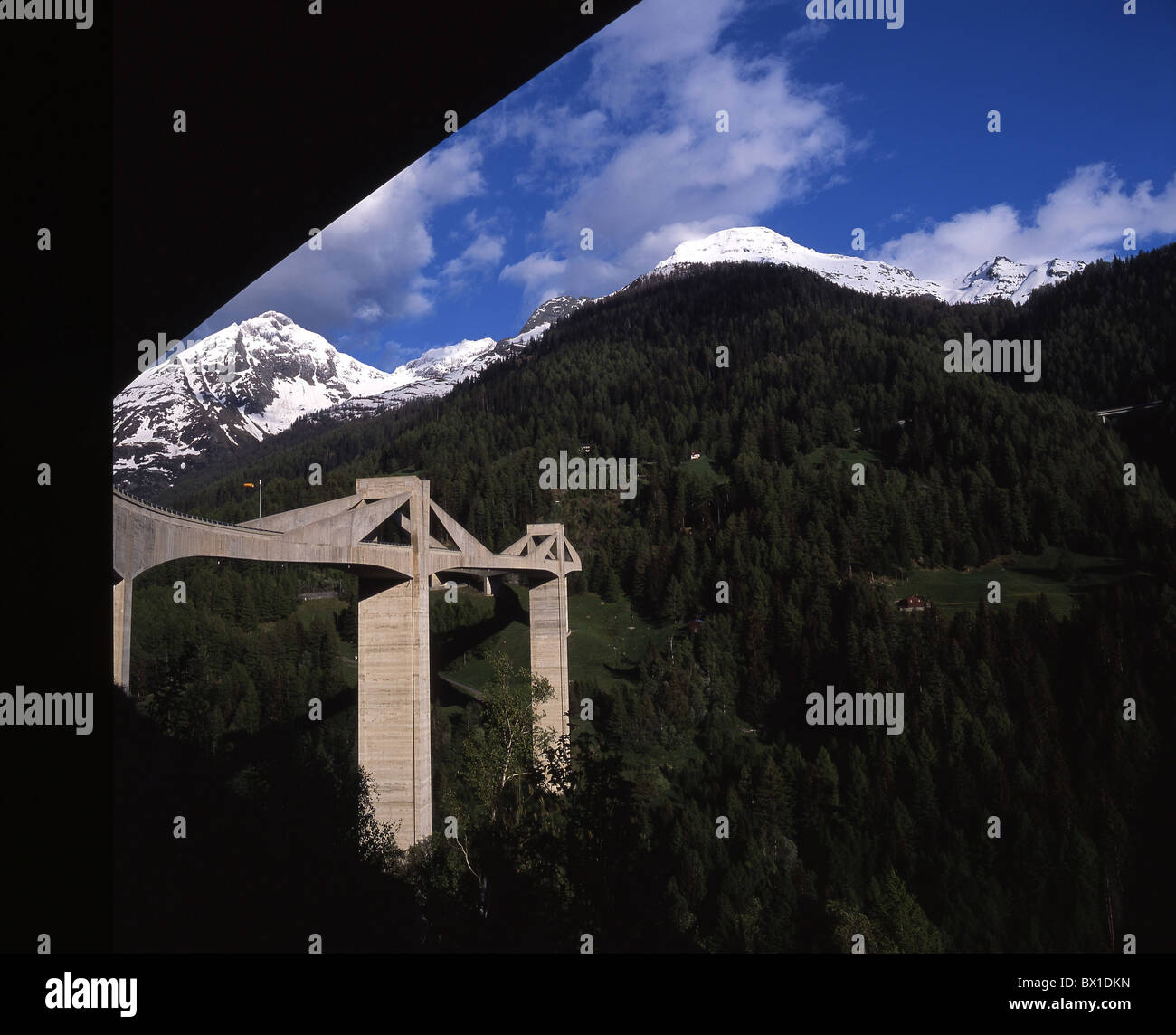 Simplon mountain pass bridge concrete bridge mountains Alps transit ...