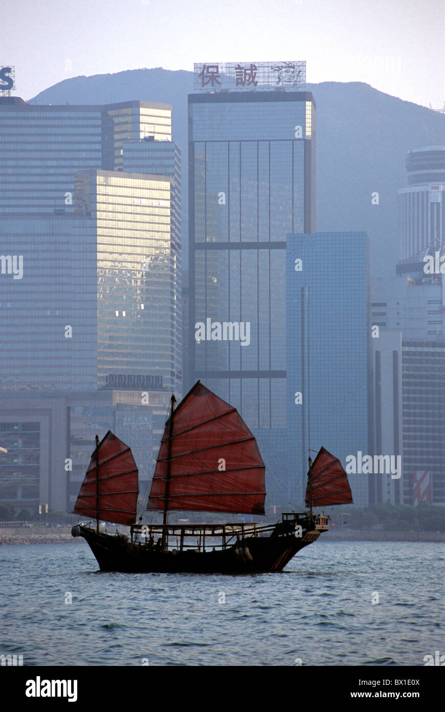 Asia Boat China Asia city coast Hongkong mood sail boat sea ships ...