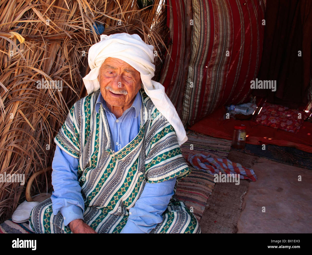 Old shepard in traditional Berber hut at Matmara Tunisia model released ...