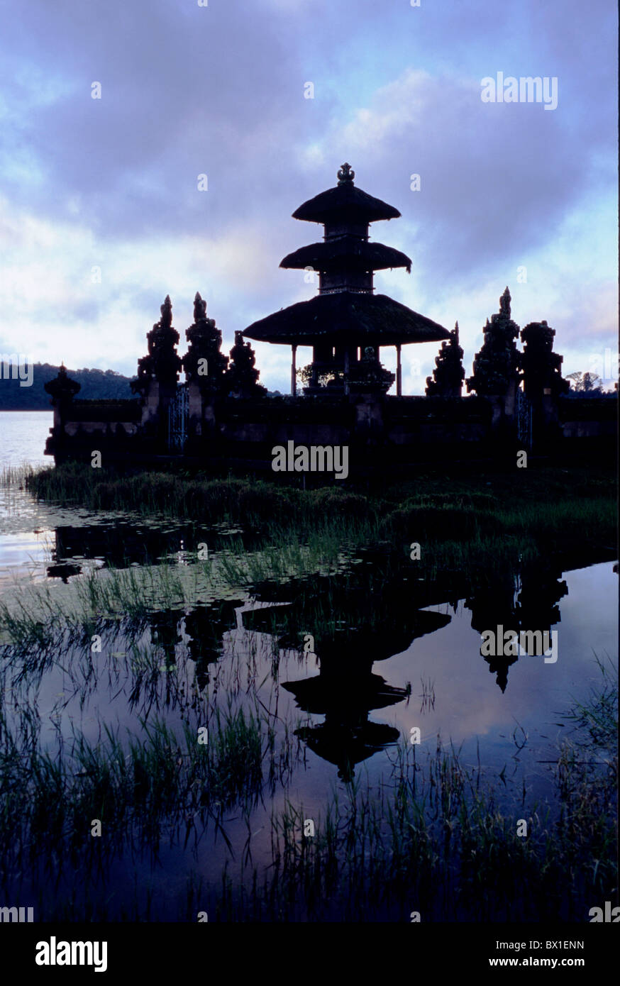 Asia Bali Asia Danau Bratan lake dusk Indonesia mood reflection ...