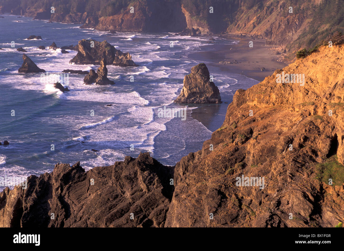 coast dusk mood Oregon Oregon South Coast overview rock Samuel H ...