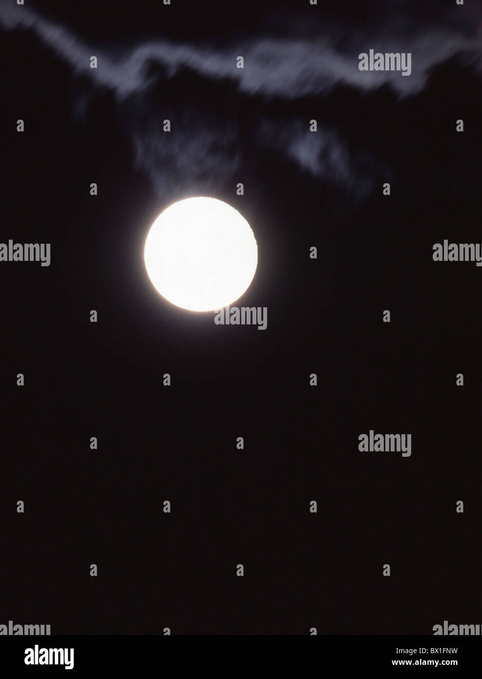 Moon full moon night black sky round Stock Photo - Alamy