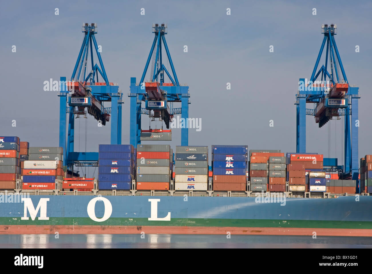 Container terminal at Hamburg harbor, Germany Stock Photo - Alamy