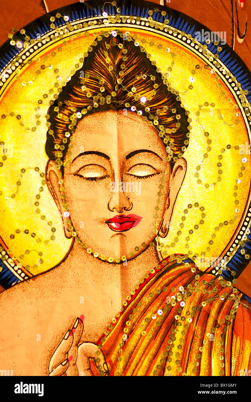 Face of indian women in meditation Stock Photo - Alamy