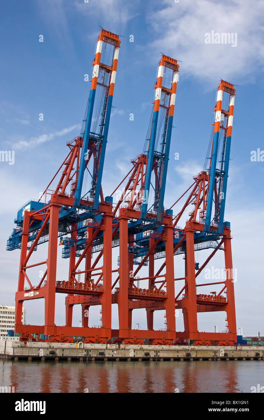 Container terminal at Hamburg harbor, Germany Stock Photo - Alamy