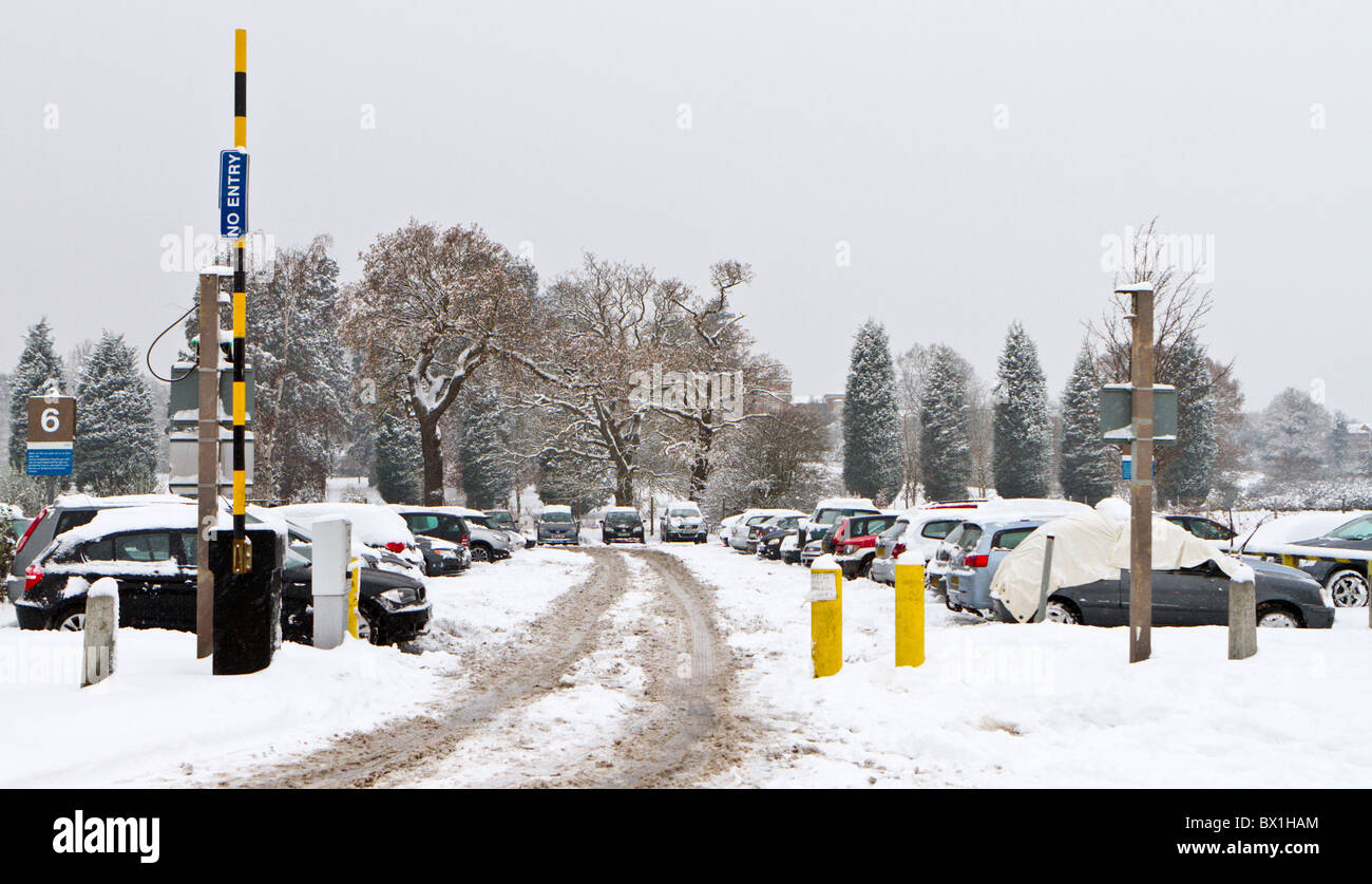 Snow-bound car park at East Surrey Hospital, Redhill Stock Photo - Alamy