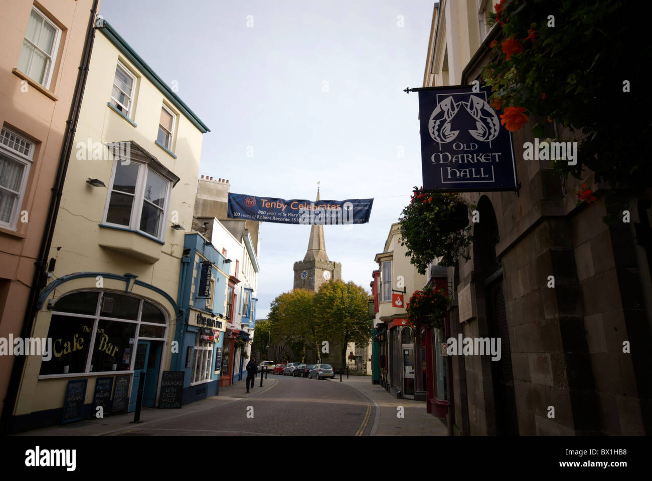Tenby Town Center Pembrokeshire Wales UK Stock Photo - Alamy