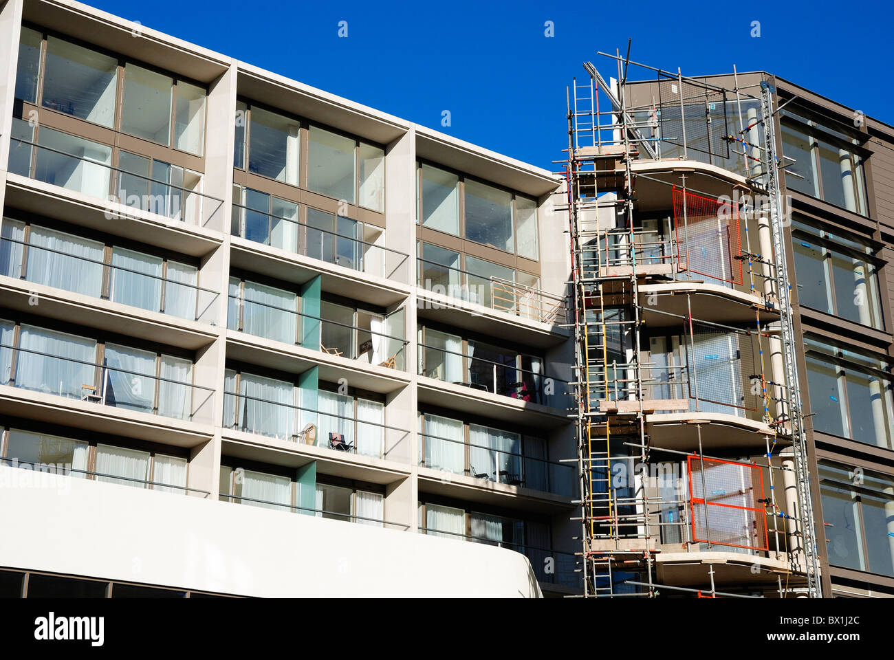 city construction scaffolding england uk Stock Photo - Alamy