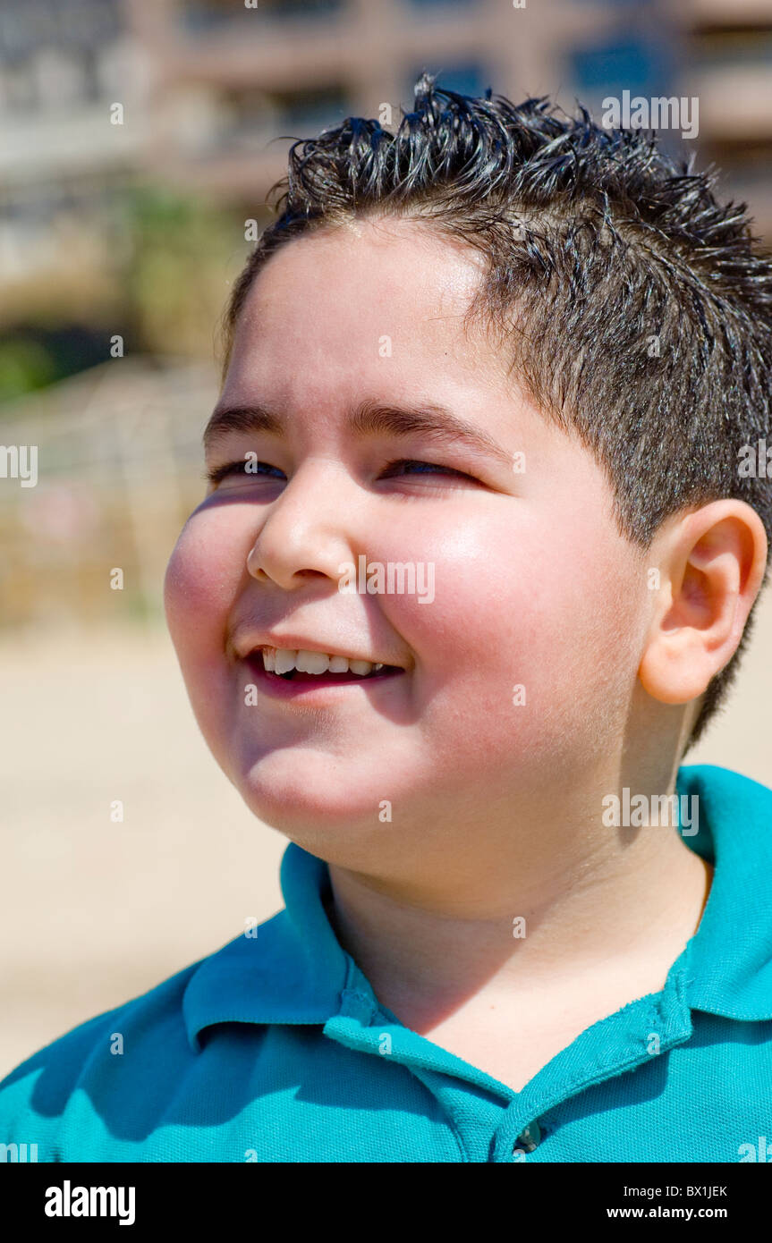 Happy boy looking up Stock Photo - Alamy