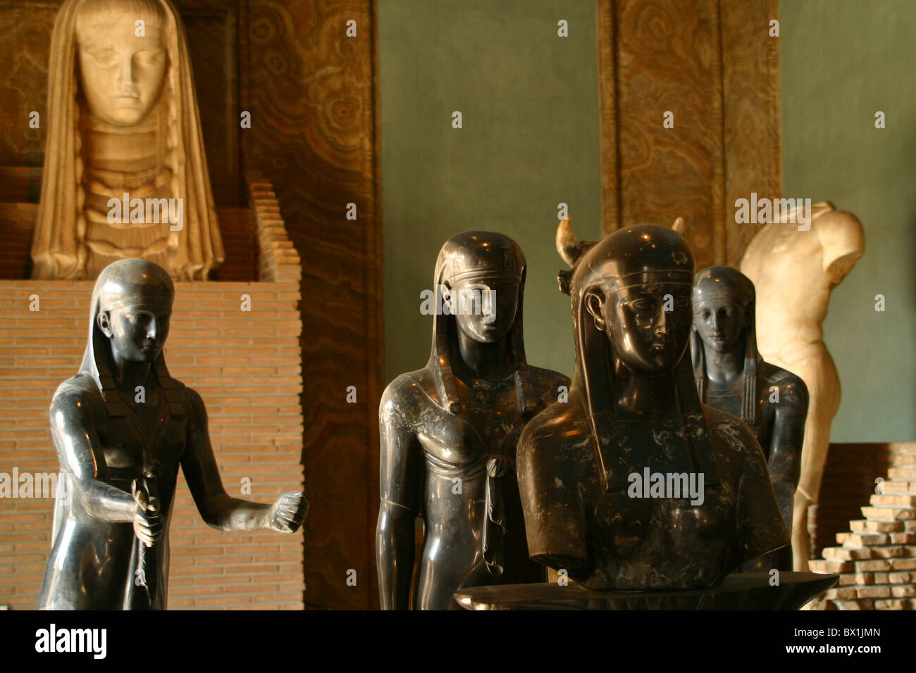 egyptian statues inside vatican museum, Vatican, Rome, Italy Stock ...