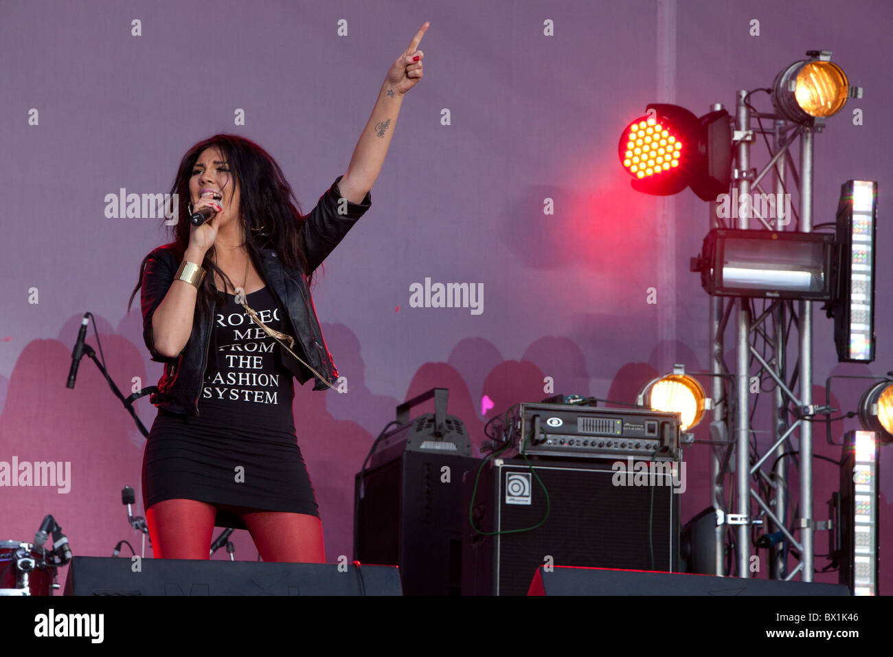 Female Ukrainian pop singer during a concert at Independence Square in ...
