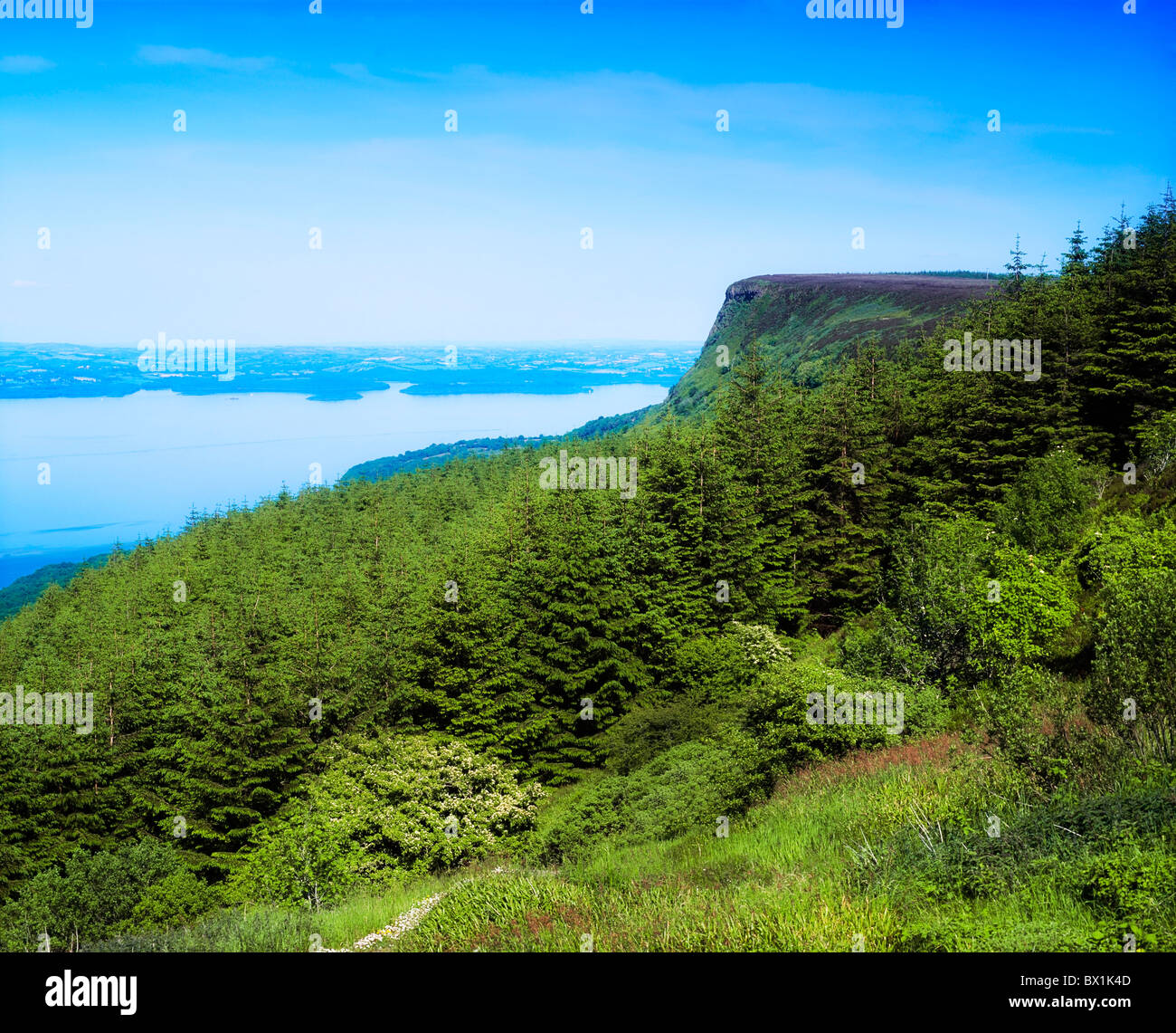 Cliff Over Lake, Cliffs Of Magho, Lough Navar Forest Park, Ireland ...