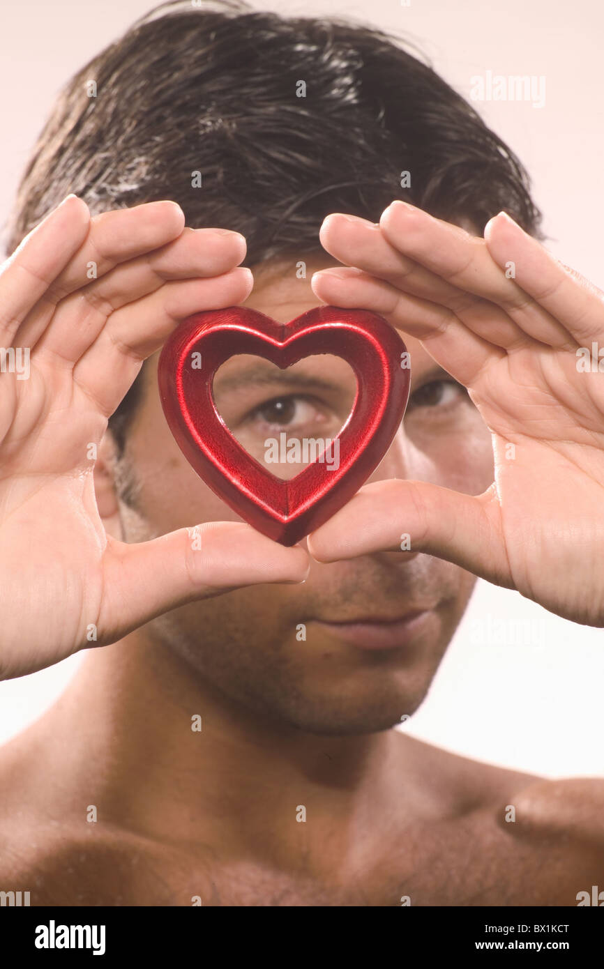 hands heart love Man model released partnership portrait relation ...