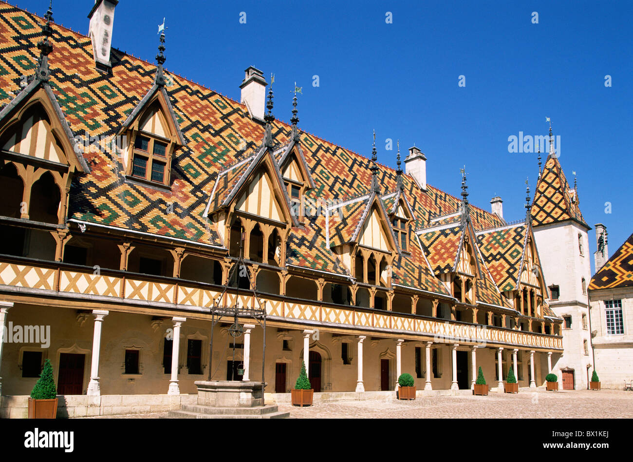 Architecture Beaune Bourgogne Built 1443 Burgundy France Europe ...