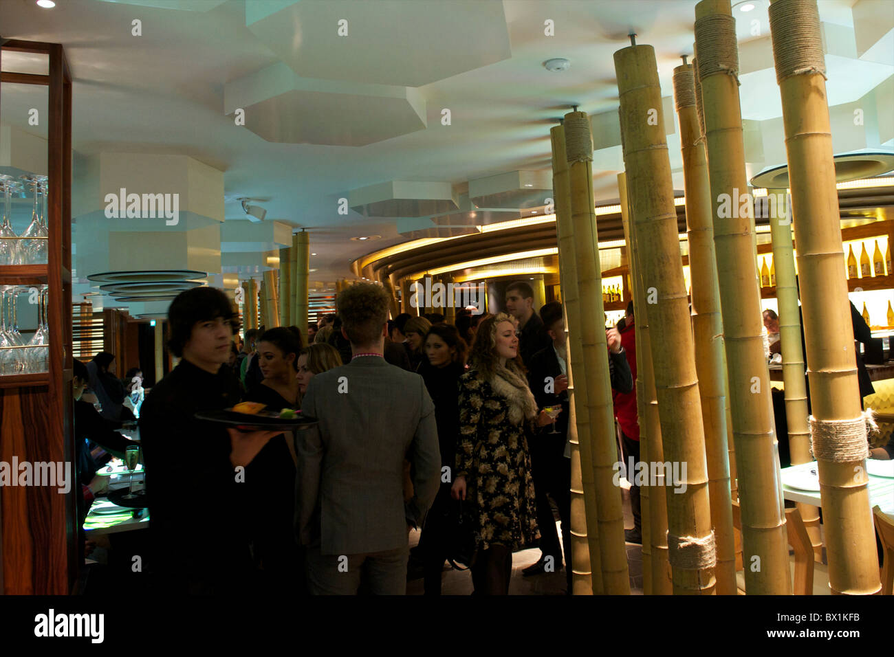 Guests attend the restaurant opening of Inamo St. James in London on ...