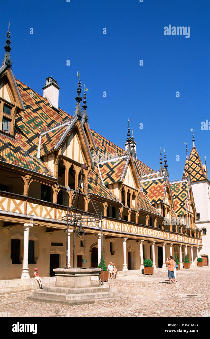 Architecture Beaune Bourgogne Built 1443 Burgundy France Europe ...