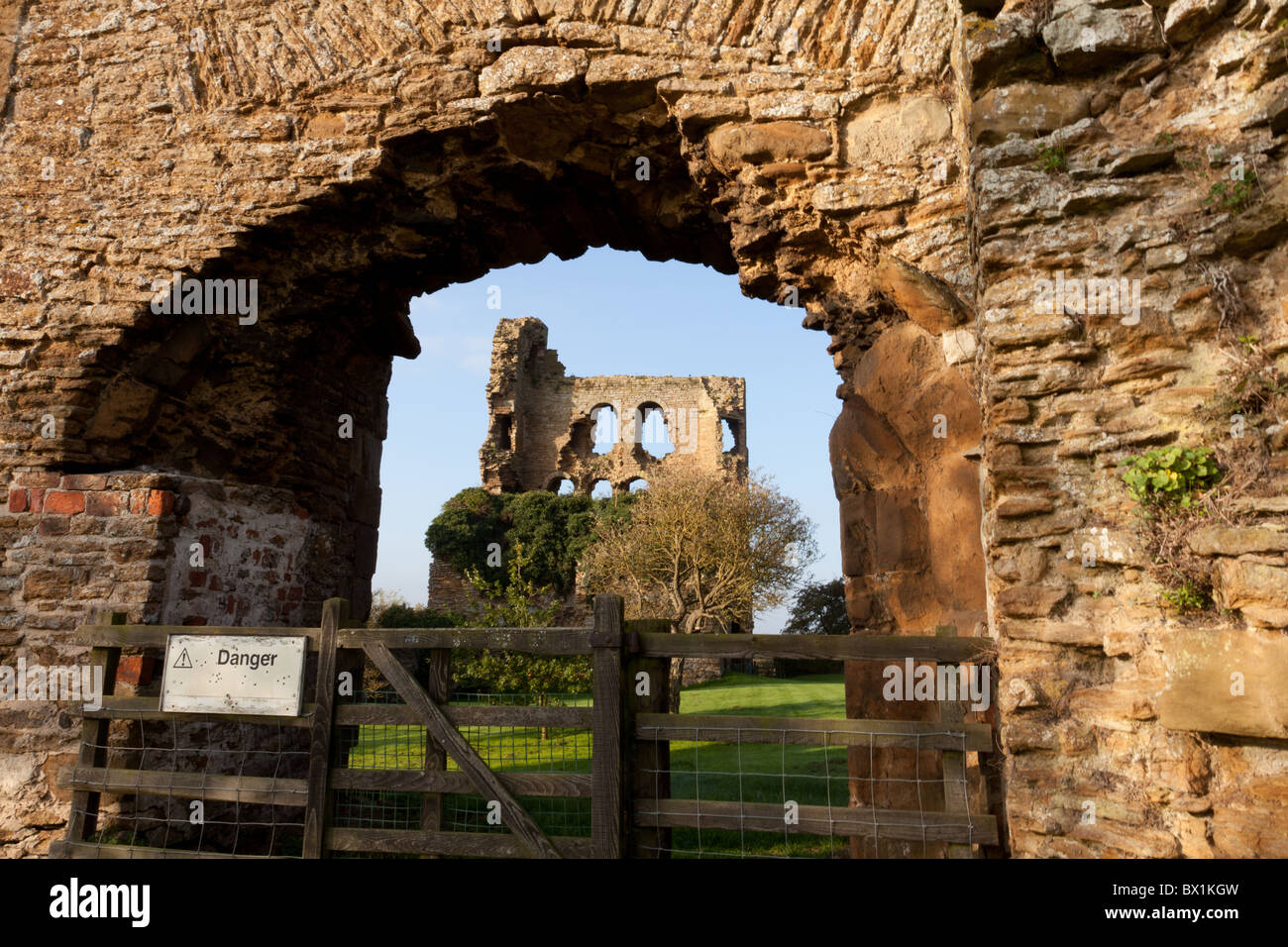 Sheriff Hutton Castle, a ruined motte and bailey castle, in the village ...