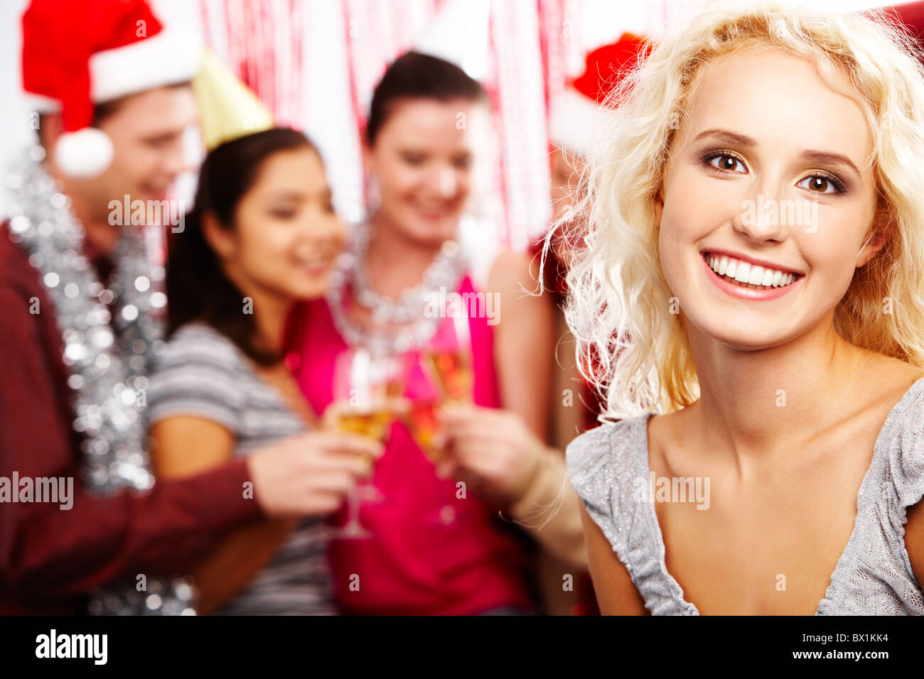 Beautiful blonde girl partying hi-res stock photography and images - Alamy