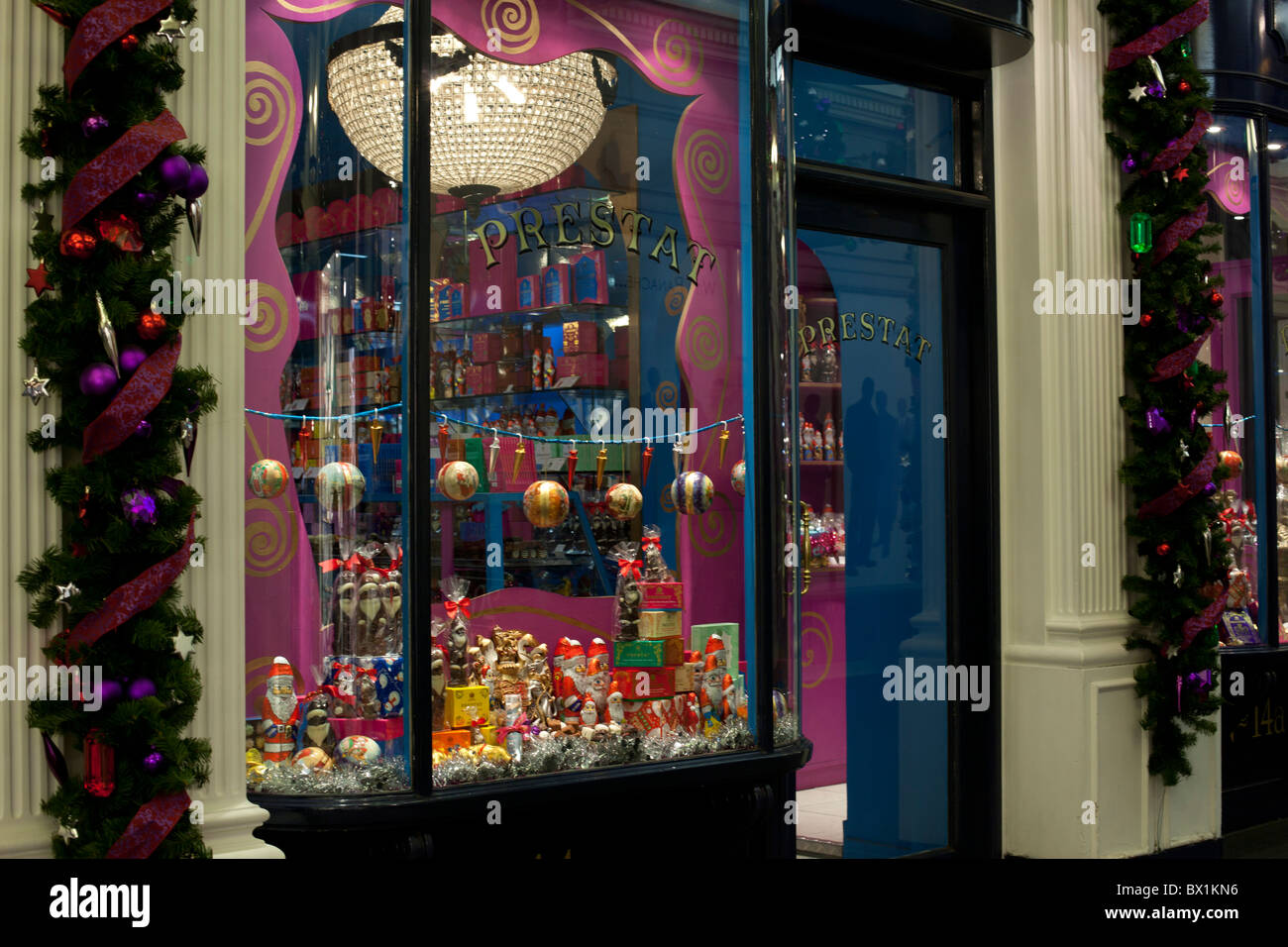 Christmas shop window display chocolate shop Stock Photo - Alamy
