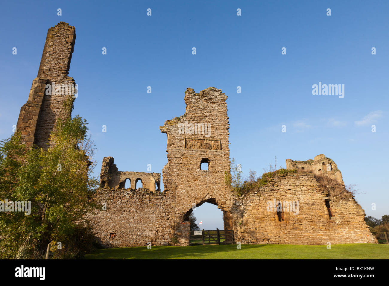 Sheriff Hutton Castle, a ruined motte and bailey castle, in the village ...