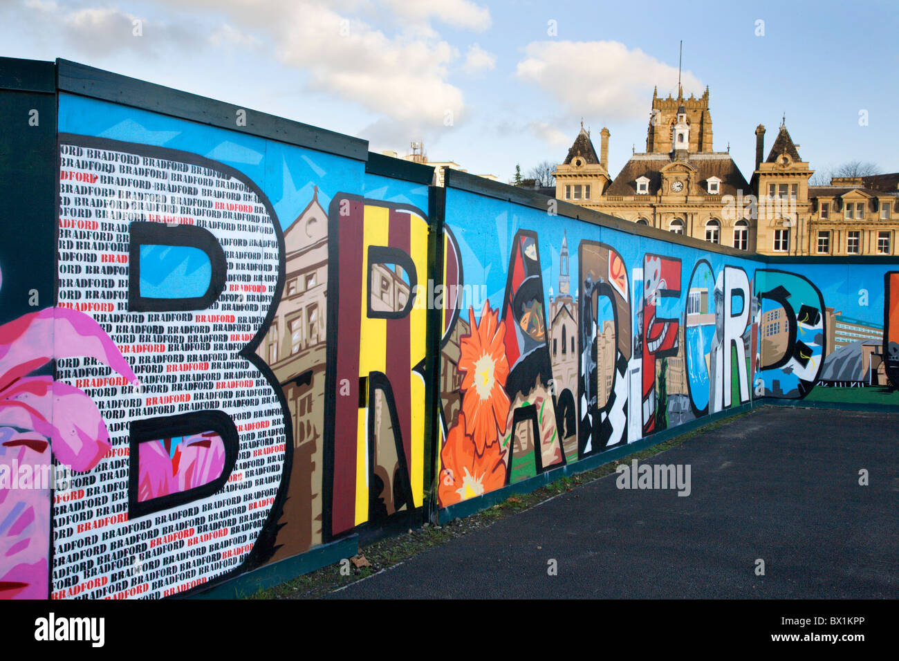Bradford Mural in Forster Square Bradford West Yorkshire England Stock ...
