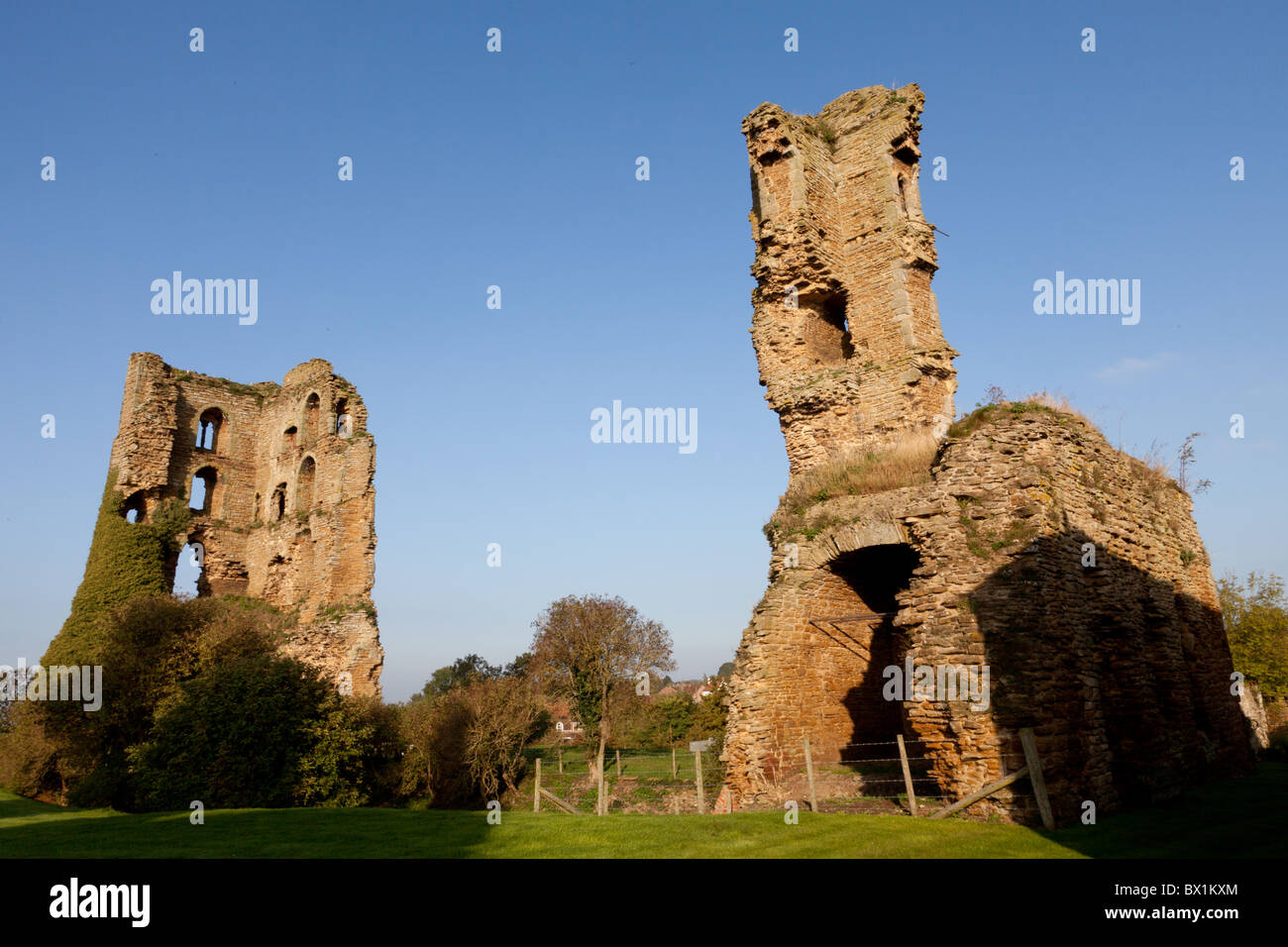 Sheriff Hutton Castle, a ruined motte and bailey castle, in the village ...