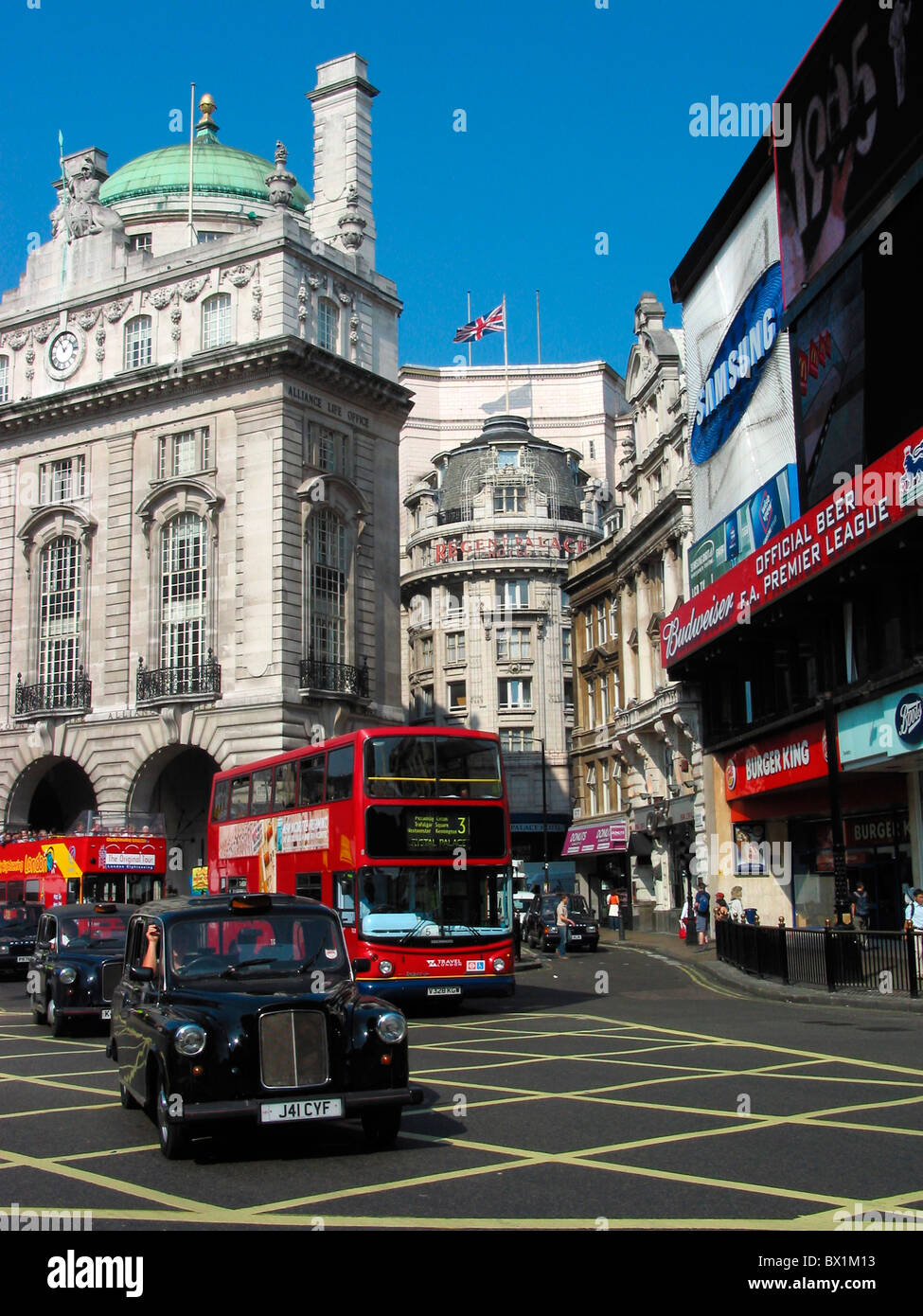 London Piccadilly Circus double-decker bus taxi traffic place Great ...