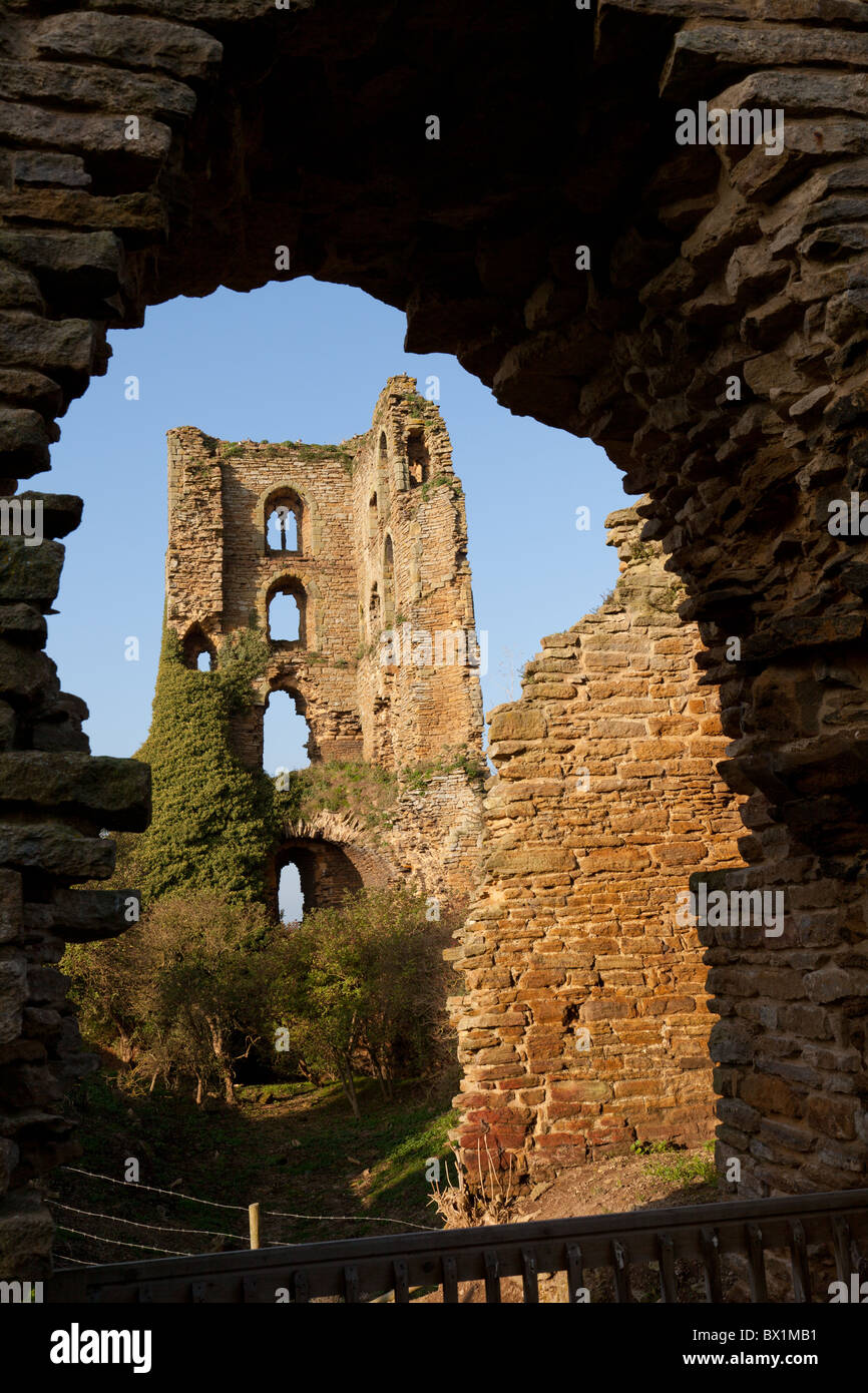 Sheriff Hutton Castle, a ruined motte and bailey castle, in the village ...