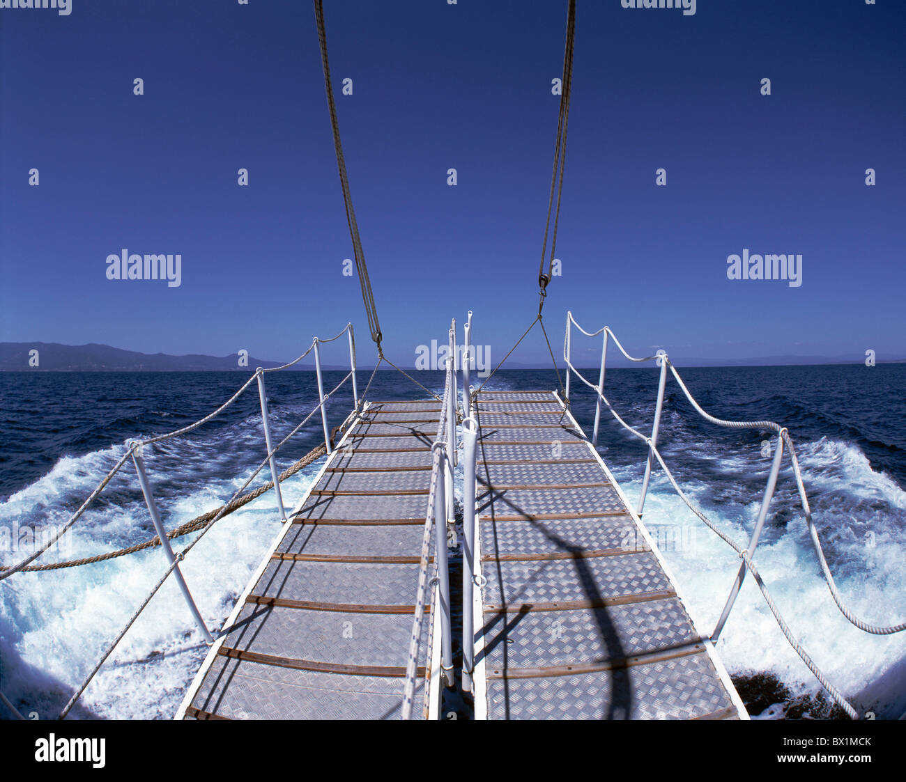 driving channel of a ship foaming sea landing stage Waterway fairway ...