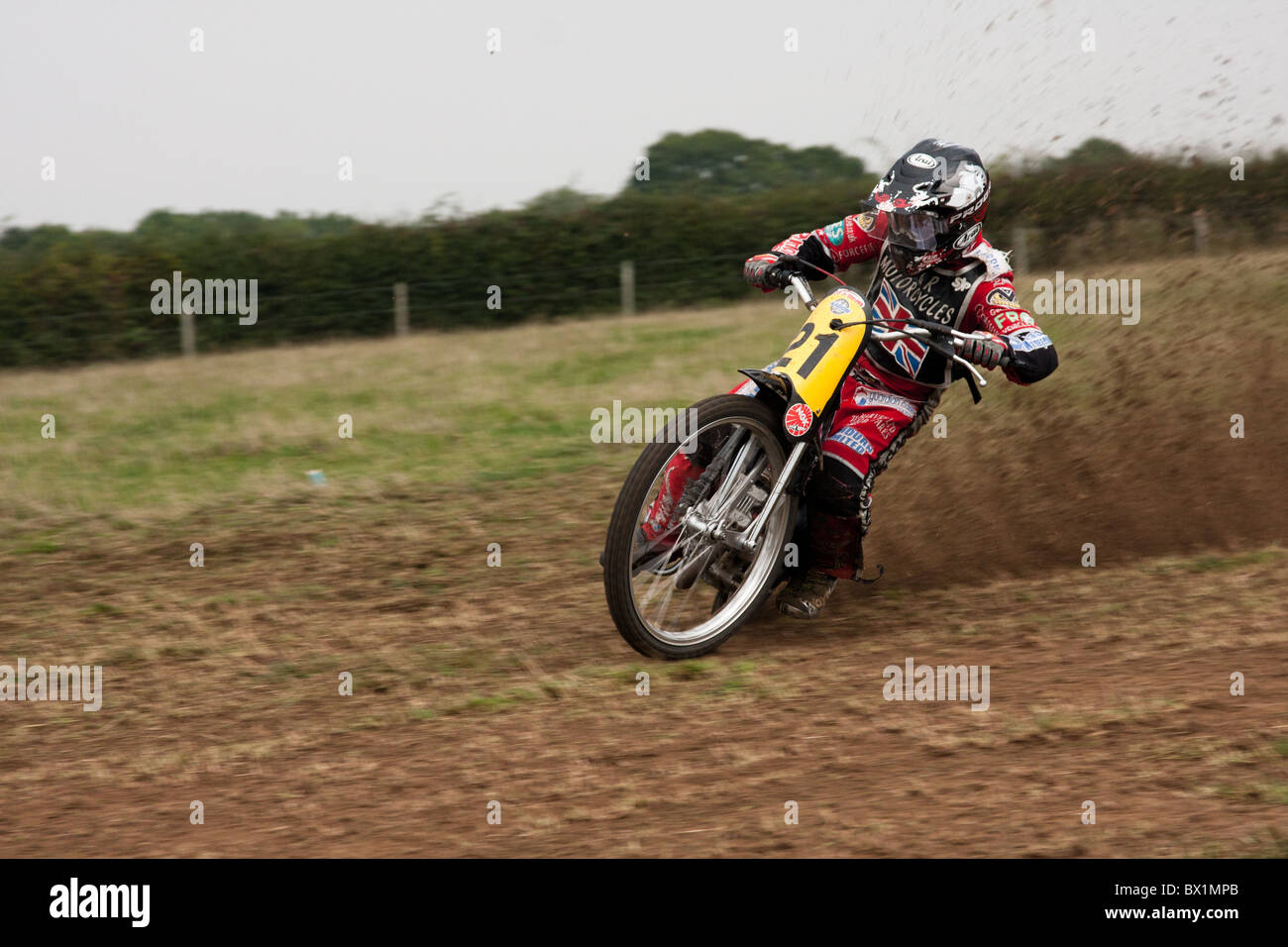 Motorcycle Grasstrack Racing Stock Photo - Alamy