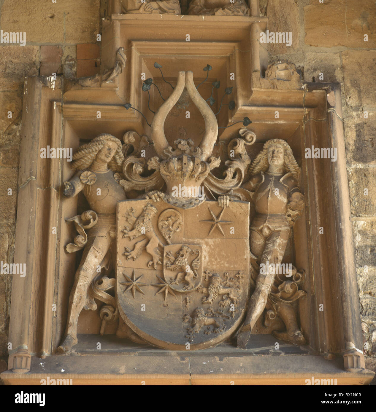Marburg Marburg an der Lahn Hesse building castle facade coat of arms ...