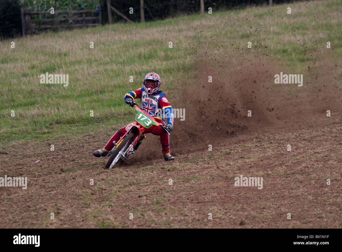 Motorcycle Grasstrack Racing Stock Photo - Alamy