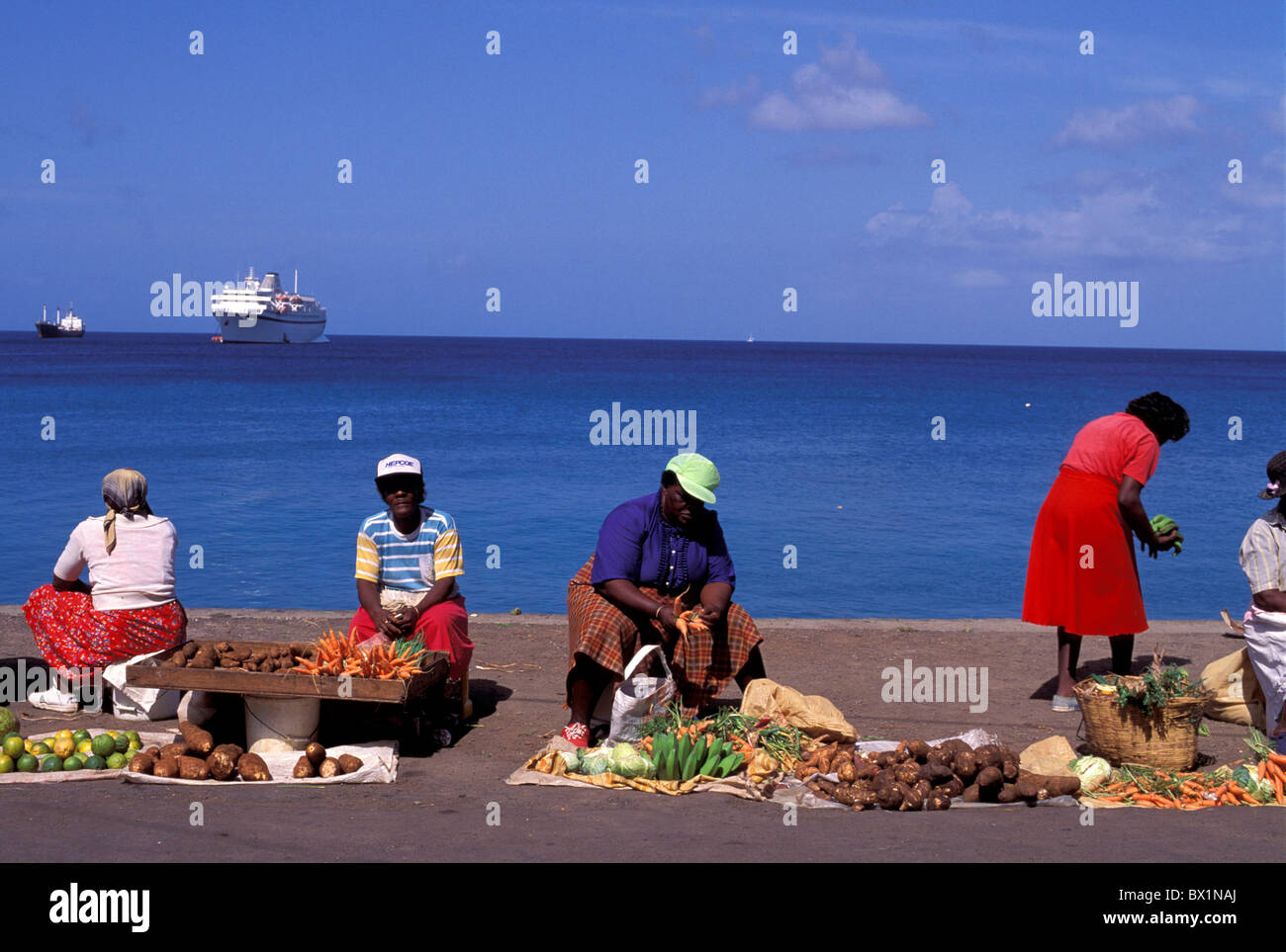 coast cruise ship fruit Grenada market no model release Saint George´s ...