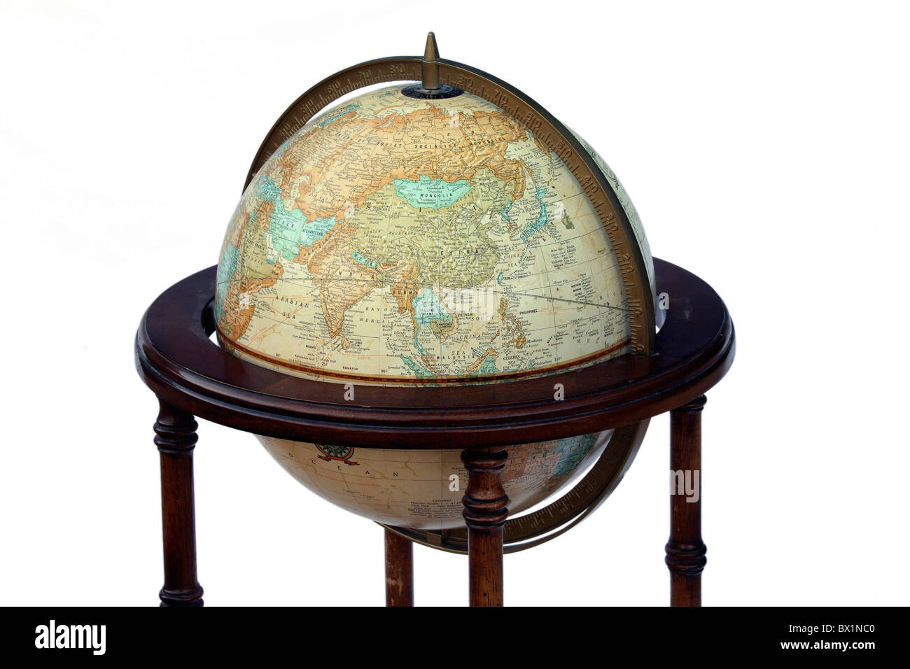 Globe globe map of world geography round countries coordinates Stock ...