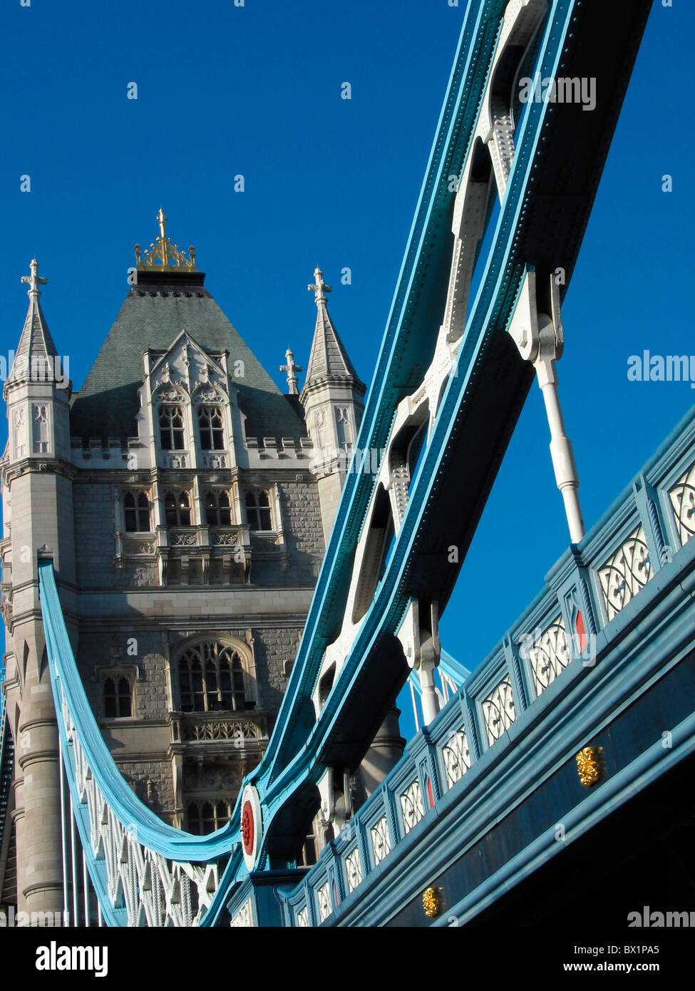 Tower Bridge London England Great Britain Europe colour vertical ...