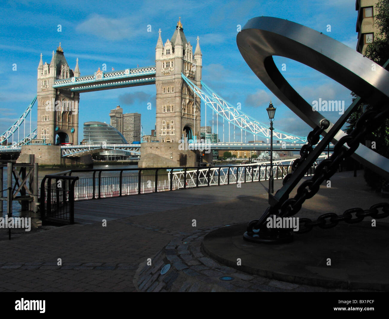 Tower Bridge River Thames sundial London England Great Britain Europe ...