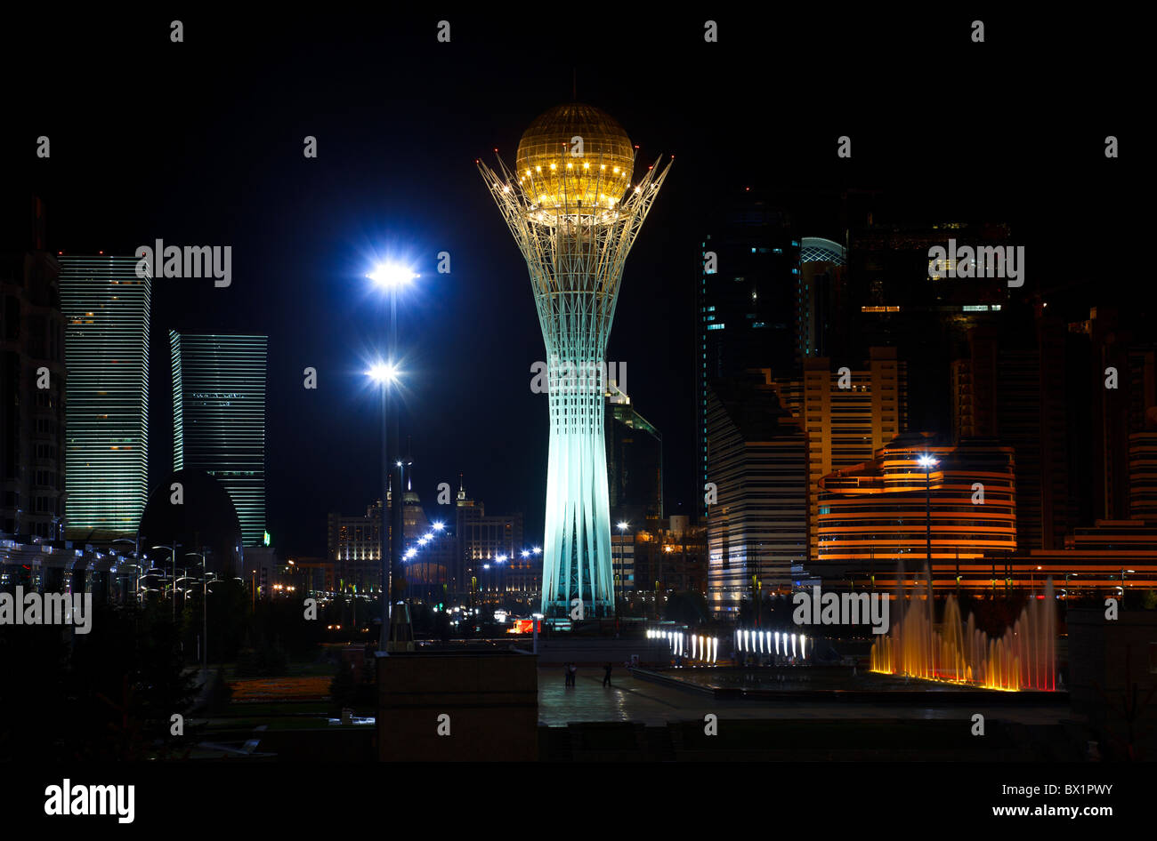 Night cityscape, Astana, Kazakhstan Stock Photo - Alamy